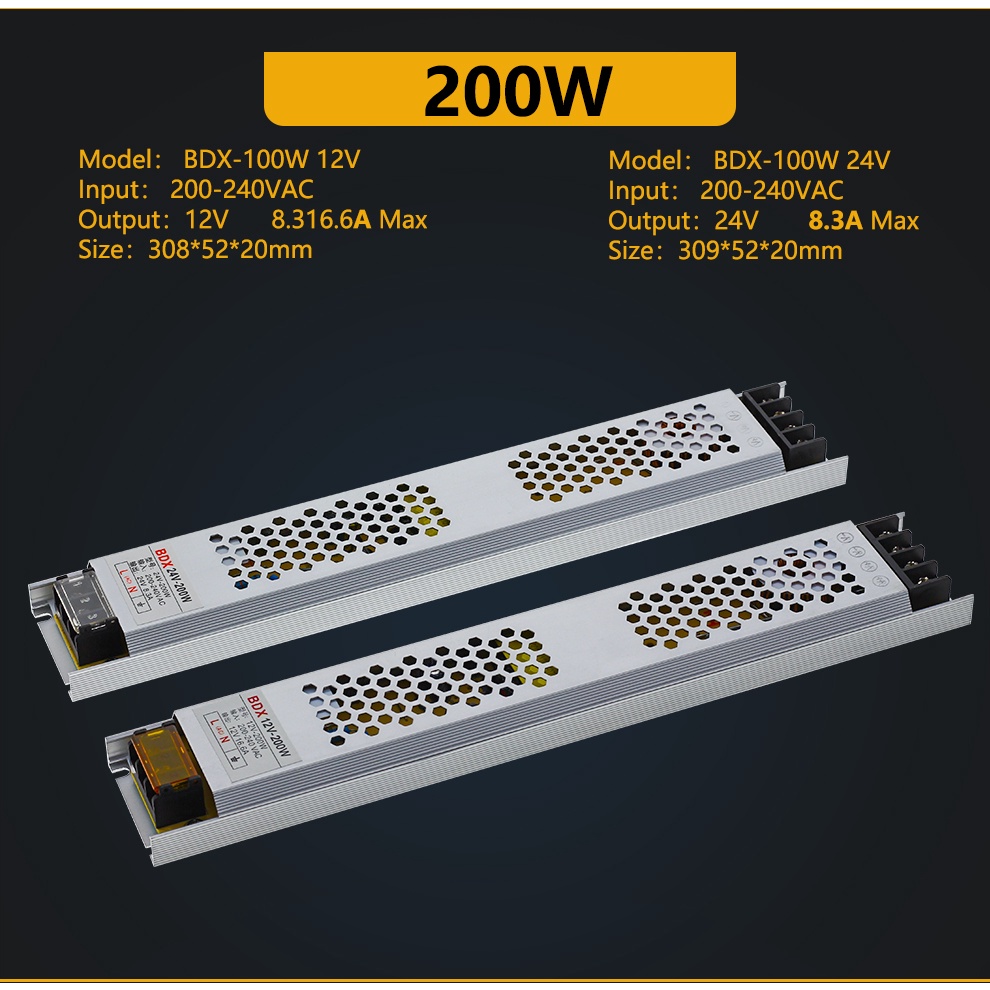 🔥IN Stock🔥Ultra Thin Power Supply DC12V 24V 60W 100W 150W 200W 300W 400W Lighting Transformers ...