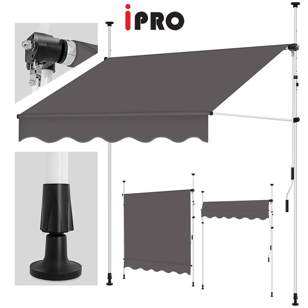 IPRO Clamp Awning Roof for Sun Shade Retractable Awning Balcony Outdoor ...