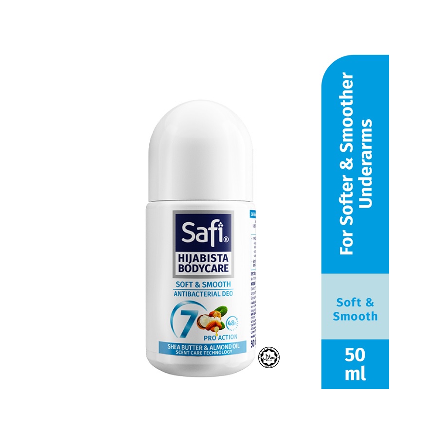 SAFI Hijabista Bodycare Antibacterial Deodorant Roll On Soft & Smooth ...