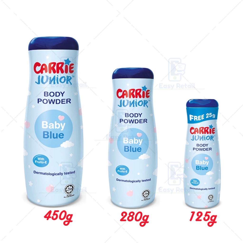Carrie Junior Baby Powder / Talc / Talcum / Bedak 125g , 280g & 450g ...