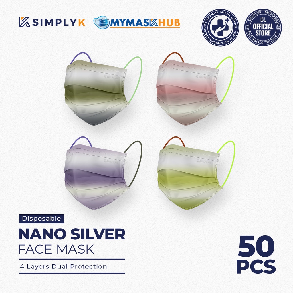 Simply K 4 Ply Nano Gradient A18 - Surgical Face Mask ( 50 Pcs ...