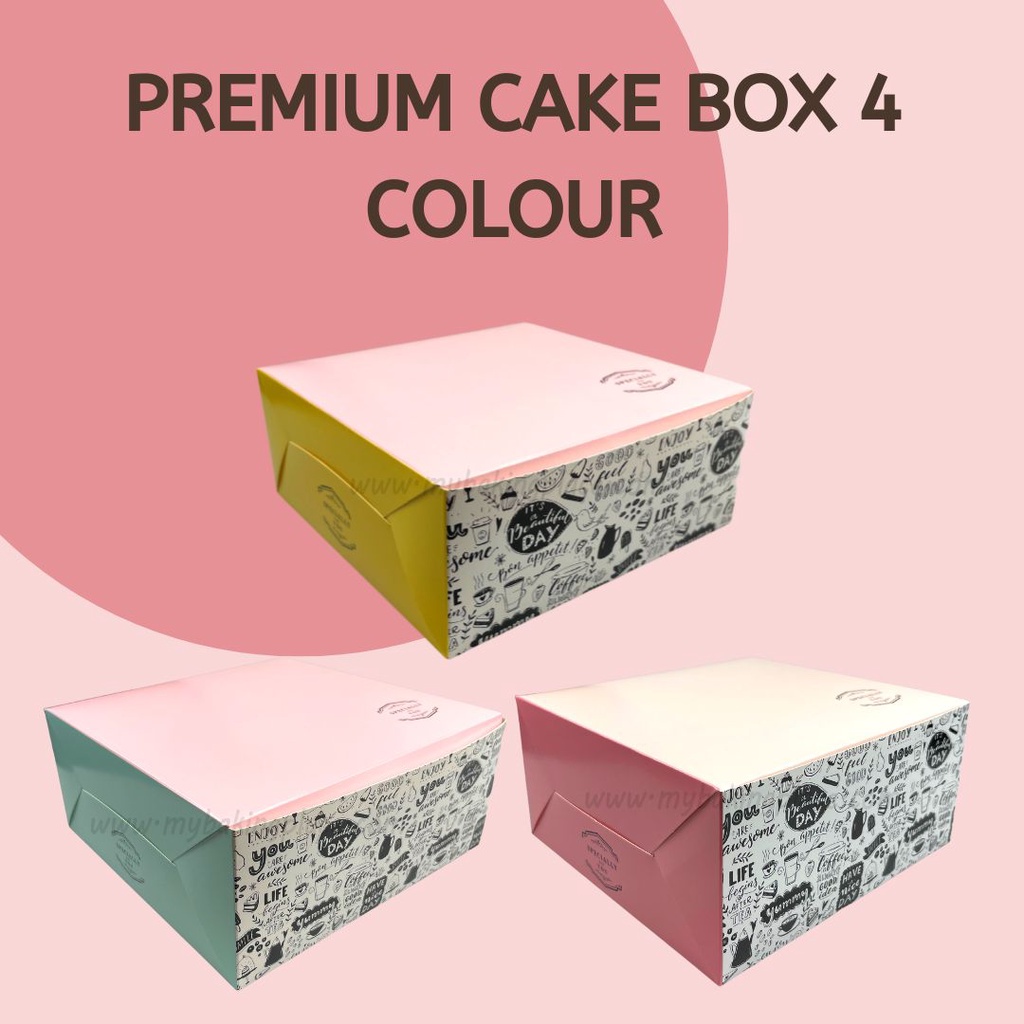Printed Box Cake Box Kotak Kek Premium Box Donut Box Colour Box Kotak ...
