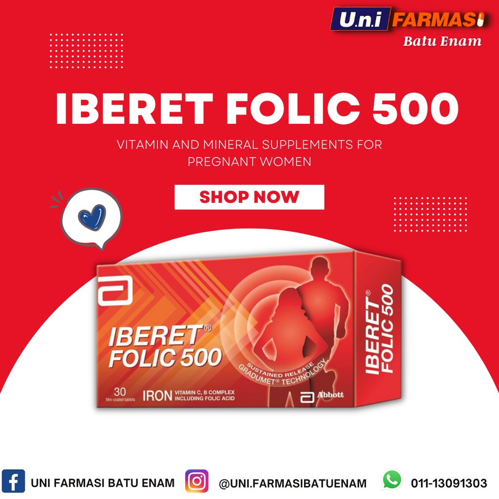 IBERET FOLIC 500MG 30'S | Shopee Malaysia