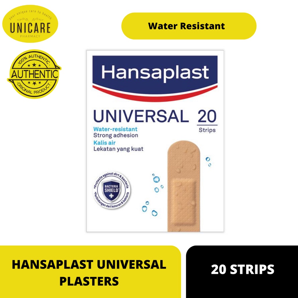 HANSAPLAST UNIVERSAL WATER RESISTANT PLASTERS 20 STRIPS | Shopee Malaysia