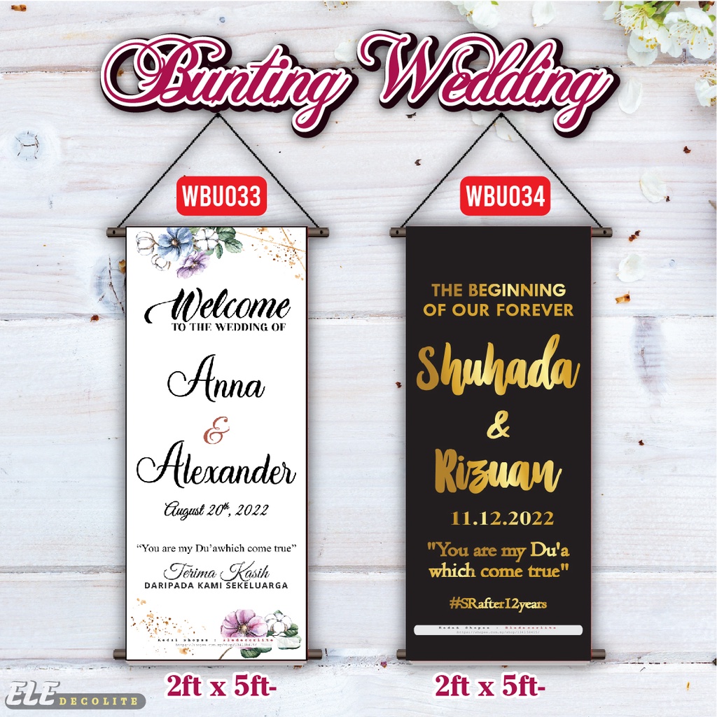 BUNTING KAHWIN 2 x 5/BANTING MAJLIS KAHWIN/WEDDING BANNER | Shopee Malaysia