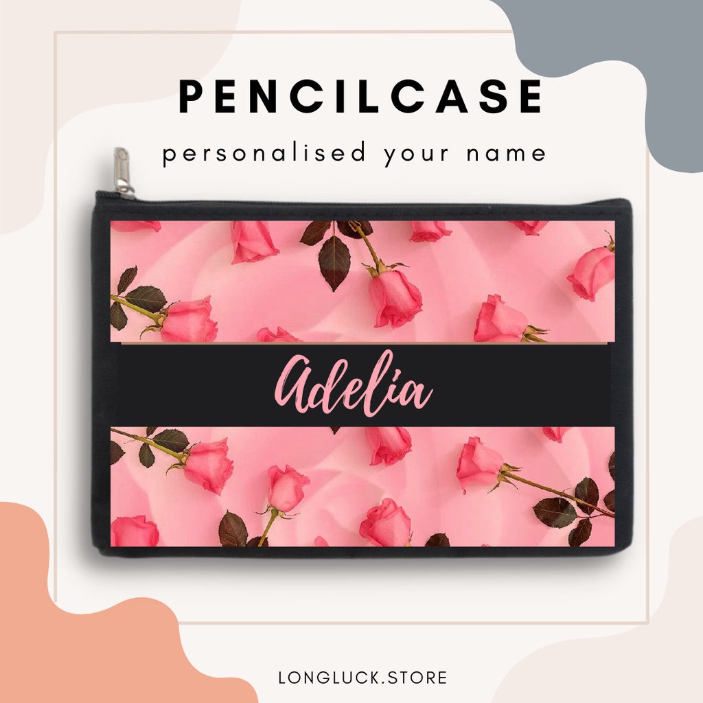 Beg Sekolah | Personalised Name Custom Pencil Case Makeup Bag Organised ...