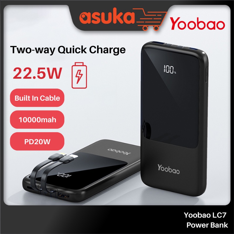 Yoobao LC7-Black Blue White 10000mah 5w Power Bank - PD20W with LCD ...