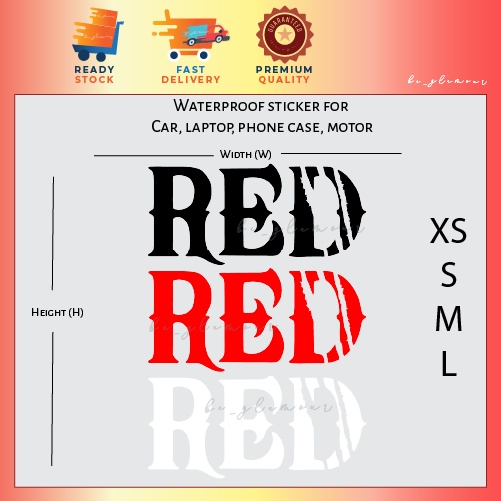 One Piece RED sticker Reflective stiker motor shanks car kereta ...