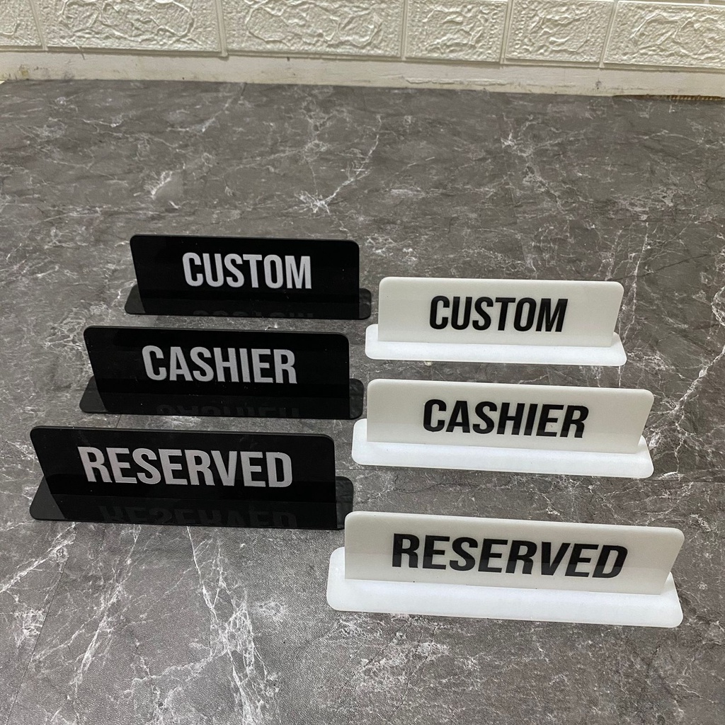 Reserved, Cashier Sign | Acrylic - Laser Cut - Custom | Shopee Malaysia