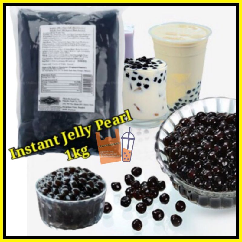 Instant Jelly Pearl 1kg/ Jelly hitam siap rebus / 免煮黑珍珠/Bebola pearl ...