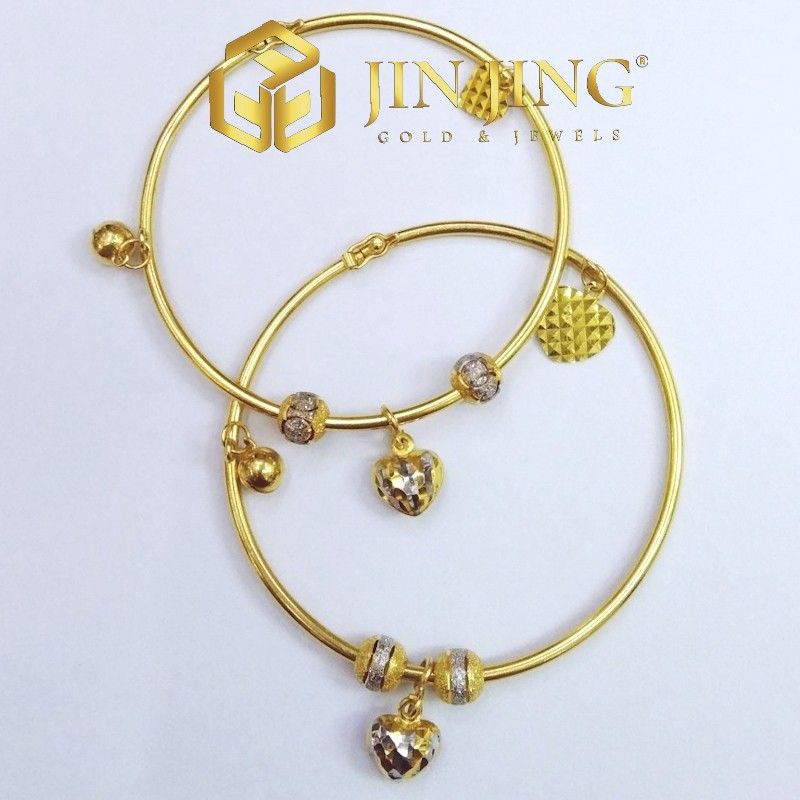 GELANG TANGAN BUDAK/DEWASA (ukuran 15cm kebawah)EMAS 916 TULEN 5.74g/6.04g | Shopee Malaysia