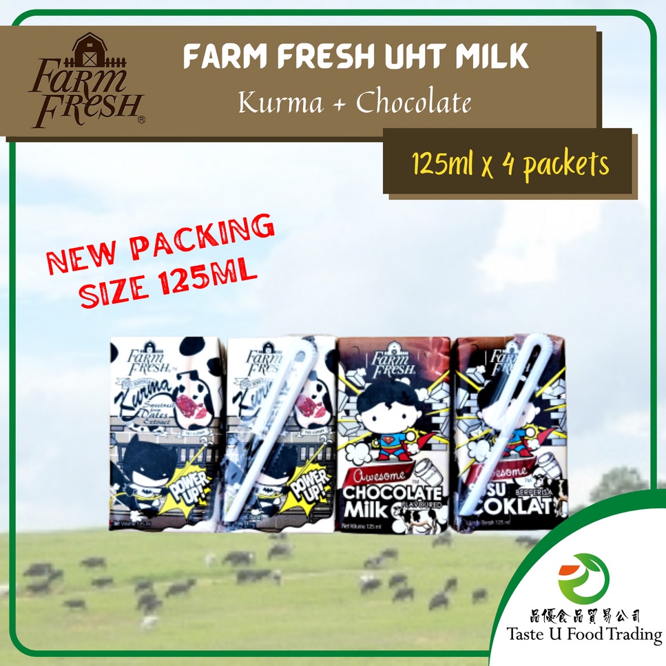 FARM FRESH UHT MINI PACK (4x125ML) FRESH MILK CHOCO KURMA, BANANA ...