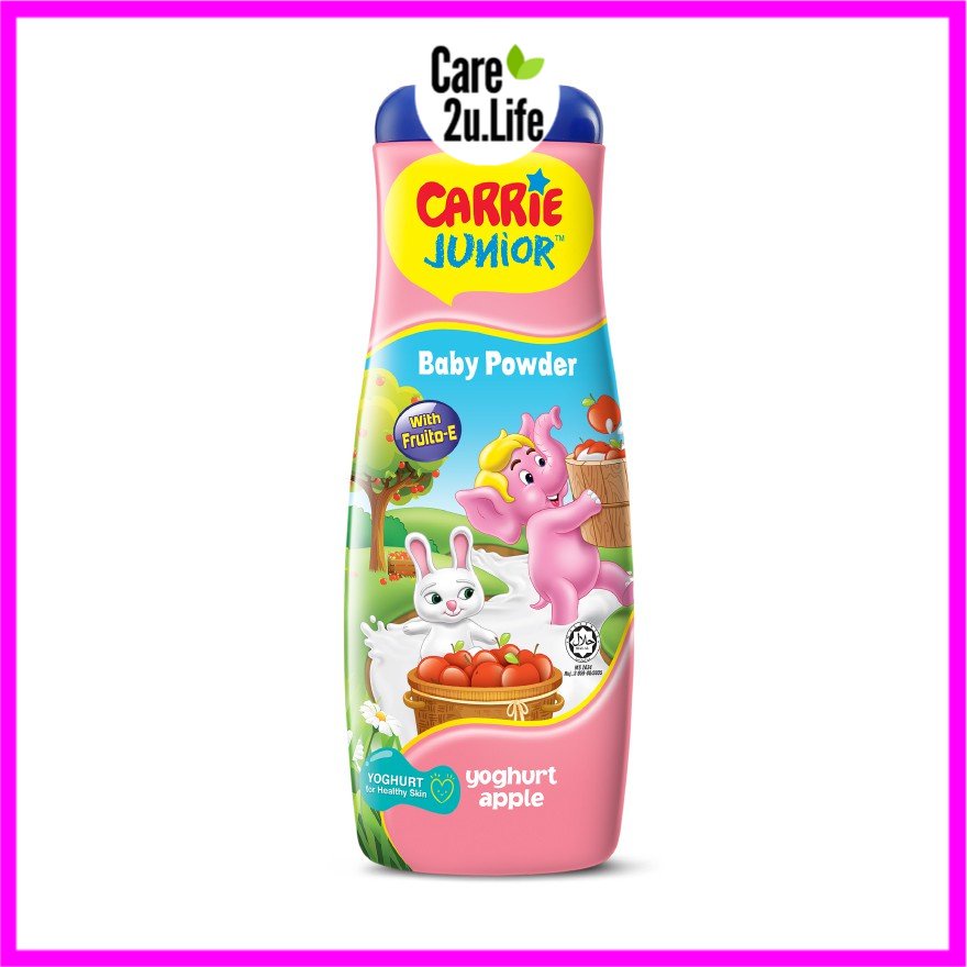 Carrie Junior Baby Powder Yoghurt Apple 125g Gentle on Kids Skin Talcum ...