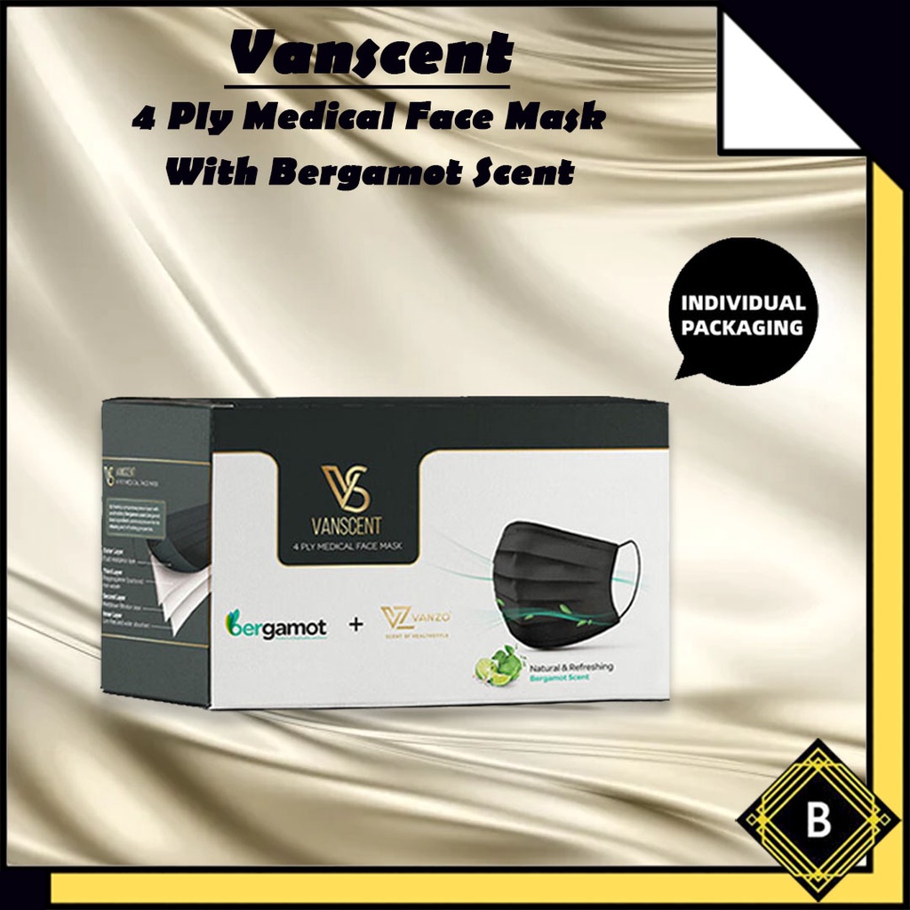 [ 30 PCS ] VANZO BERGAMOT 4 PLY MEDICAL FACE MASK 30PCS KF94 EARLOOP ...