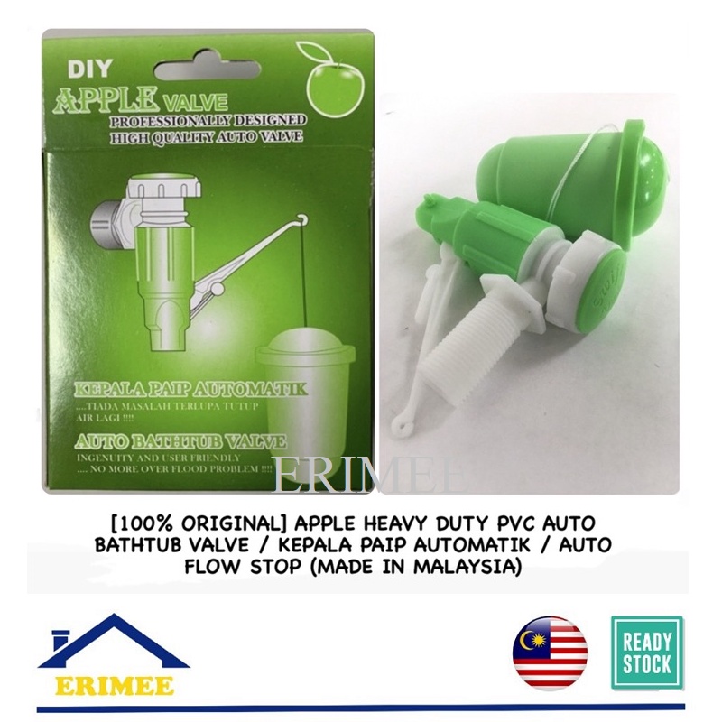 [100% ORIGINAL] APPLE HEAVY DUTY PVC AUTO BATHTUB VALVE ; KEPALA PAIP ...