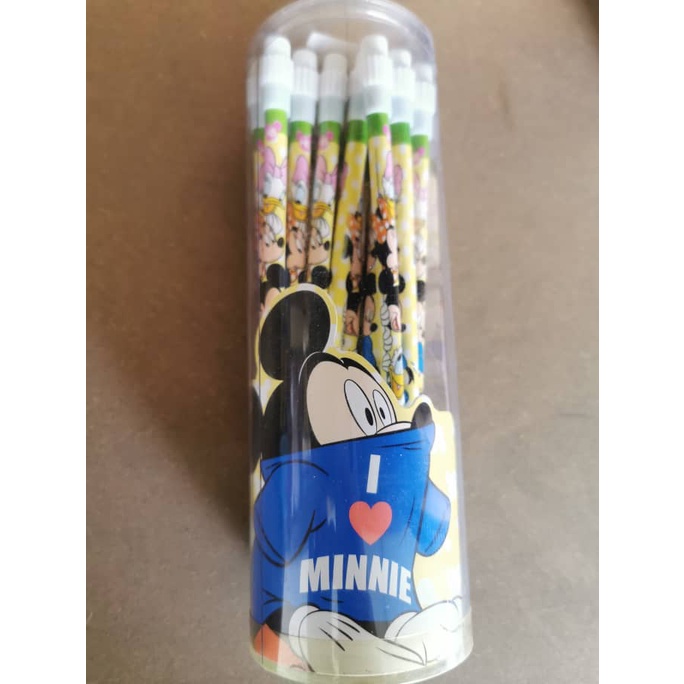 Mickey Minnie 24 Pieces HB Pencils With Eraser Head Mickey Minnie 24 ...