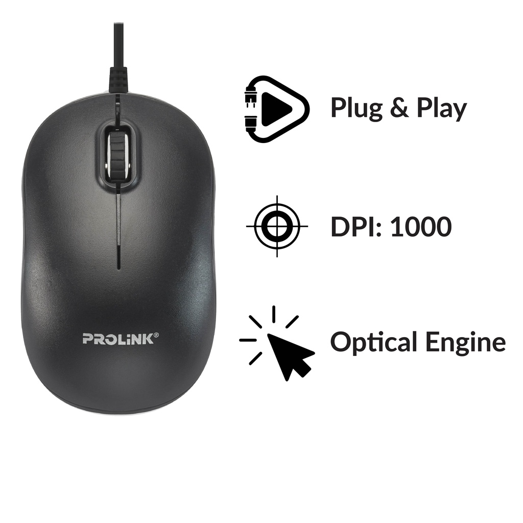 Prolink PMC1006 1000dpi 3-Button Optical Usb Mouse | Shopee Malaysia