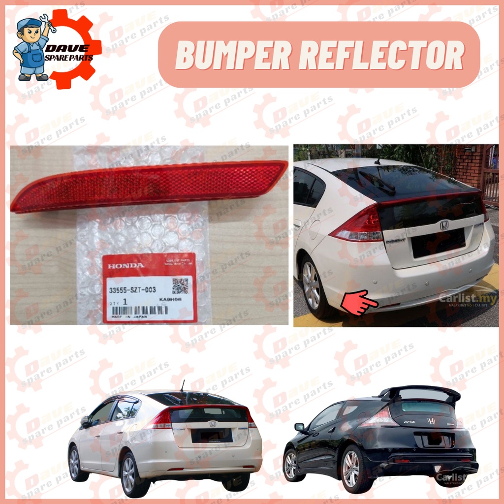 HONDA SZT CRZ 2012-2015,INSIGHT 2012 REAR BUMPER REFLECTOR LAMP LH/ RH ...