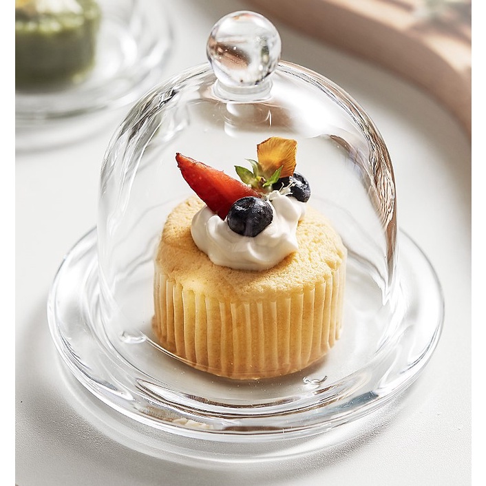 Ready Stock!!! Glass Cake Plate with Lid Cake Display Plate Cake Stand ...