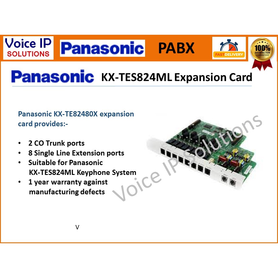 Panasonic KX-TE82480/ KX-TE82480X, 2 CO & 8 Single Line Ext Ports ...