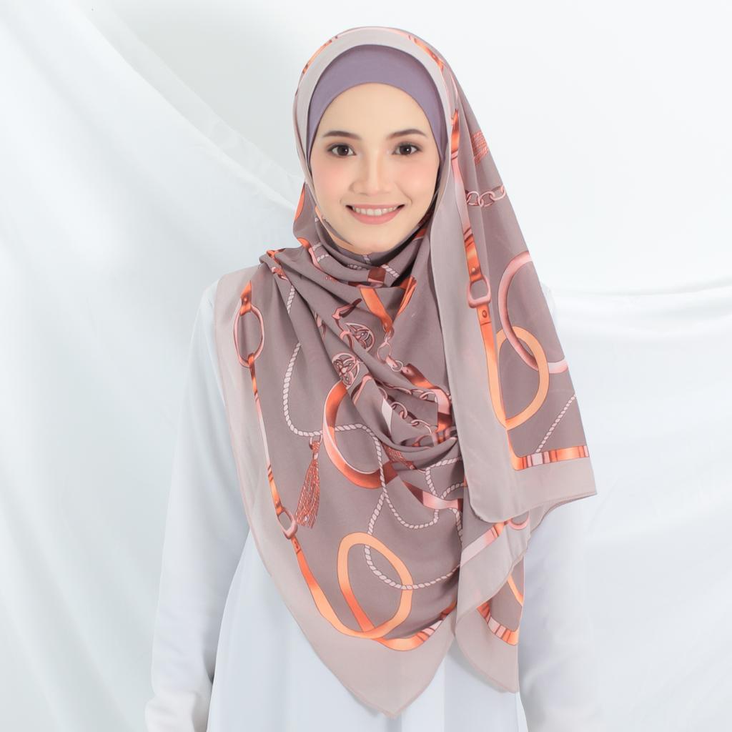 MC Printed shawl Chiffon inner hermes | Hijab | Tudung bawal | Tudung ...