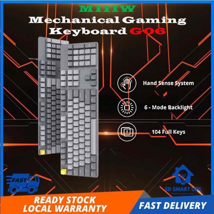 Xiaomi MIIIW G06 Mechanical Keyboard Gaming Backlit 104 Key Kailh Red ...