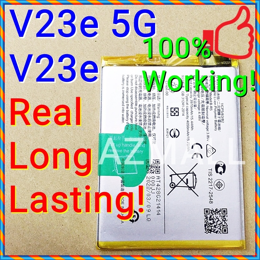 (Support 44W Fast Charge) NEW ORI Long Lasting Stable Battery B-R5 BR5 for vivo V23e 5G / V2126 ...