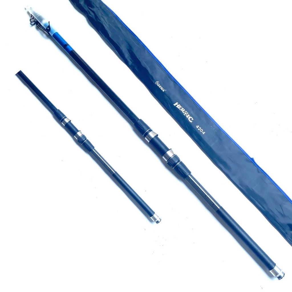 Ogawa Heroic Teleschopin Fishing Rod Surf 390 420 Carbon Stiff Fishing ...