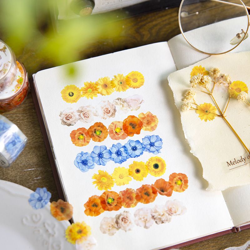 Flower PET sticker roll journal stickers roll junk journal stickers ...