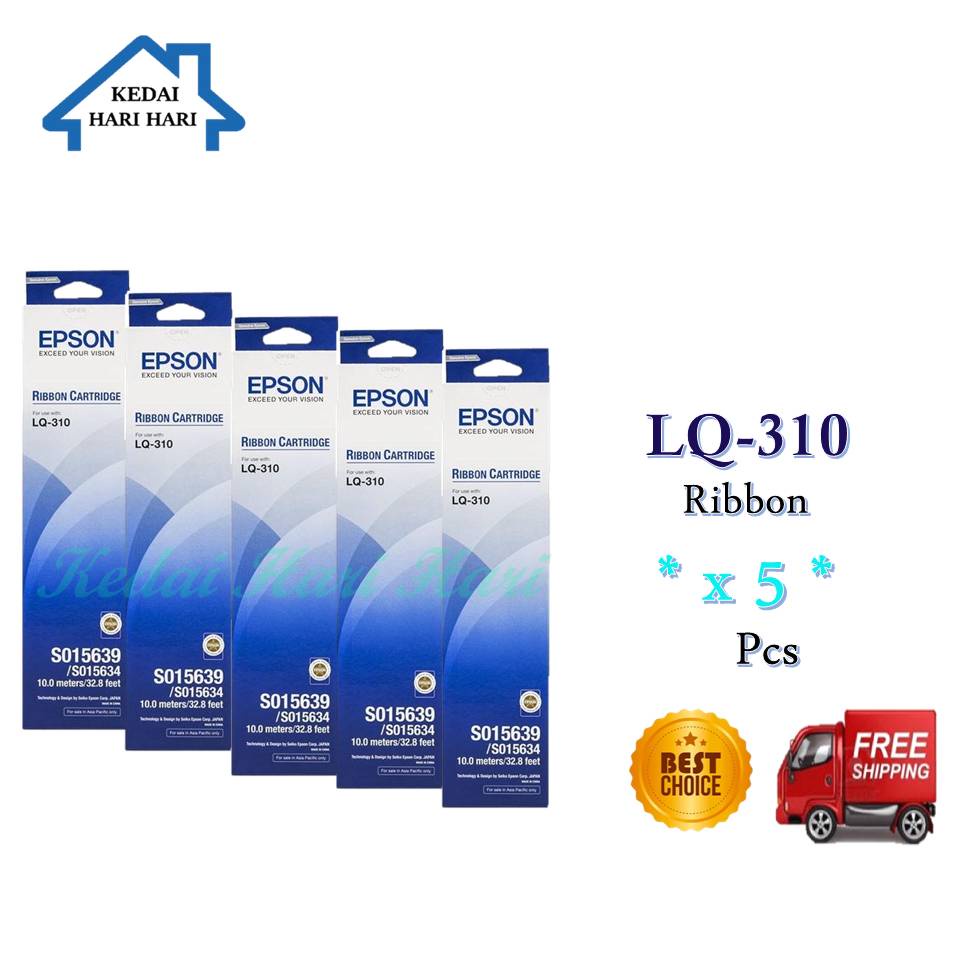 * 5 UNITS *Epson LQ-310 Ribbon Cartridge S015639 S015634 / LQ310 Ink ...