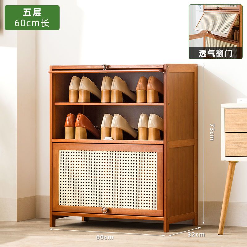 Multilayer Shoe Cabinet Indoor Modern Shoe Rack Bamboo Large Capacity ...
