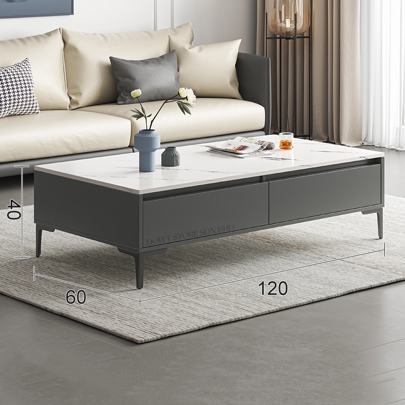 Modern Home Luxury Marble Coffee Table Living Room White 120cm Office ...