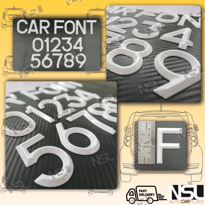 🔥READY STOCK🔥WH45 Number Plate Kereta/Car Plate Number (Price for 1Pcs ...