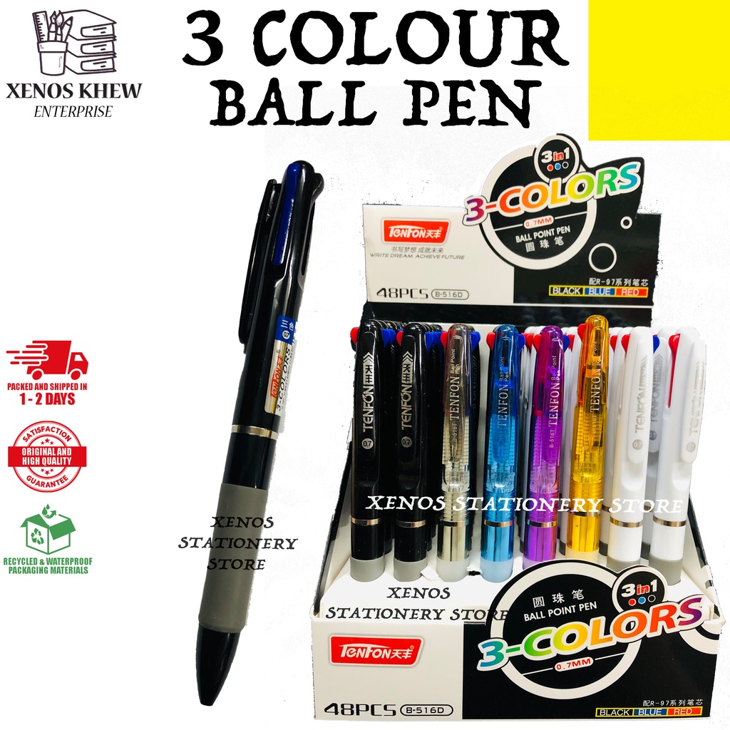M&G 4 COLOUR PEN ABP80371 BALL PEN /TENFON 3 COLOUR BALL PEN (READY ...