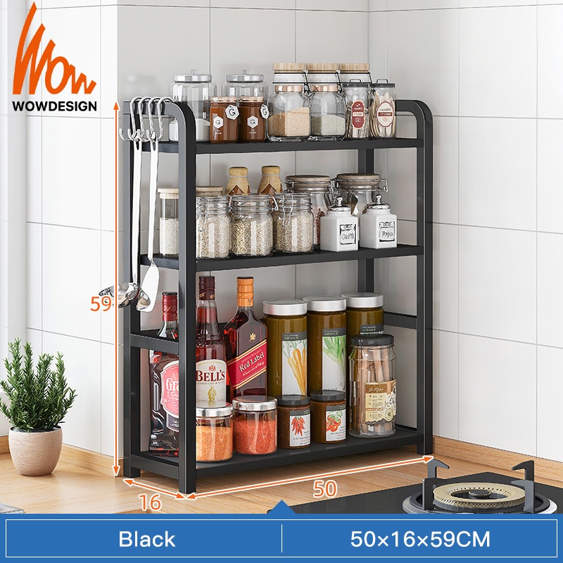 Kitchen Storage Rack Spice Rack Kitchen Rak Rempah Rak Serbaguna ...