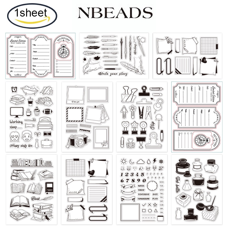 1Sheet PVC Plastic Stamps for DIY Scrapbooking Photo Album Decorative ...