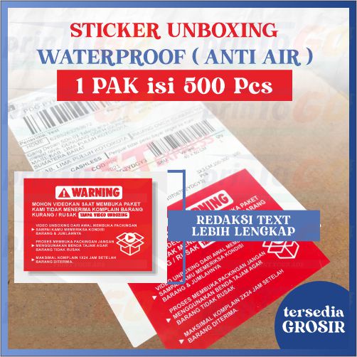 Unboxing STICKER / UNBOXING STICKER 1 PACK CONTAINS 500 PCS | Shopee ...