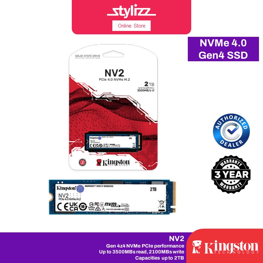 KINGSTON NV3 / NV2 NVMe™ PCIe M.2 2280 SSD - up to 2TB storage, Up to 6 ...