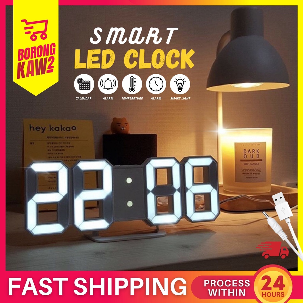Multifuction Smart Led Clock Alarm Clock Digital Clock Wall Clock ...