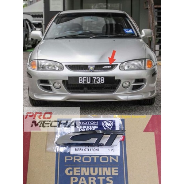ORIGINAL PROTON SATRIA GTI FRONT GRILLE EMBLEM " GTI " LOGO MARK ...