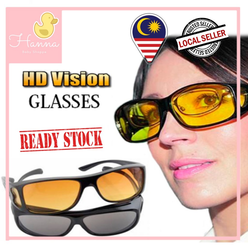 Spek Cermin Mata Silau Malam Siang HD Night Vision Glasses | Shopee ...