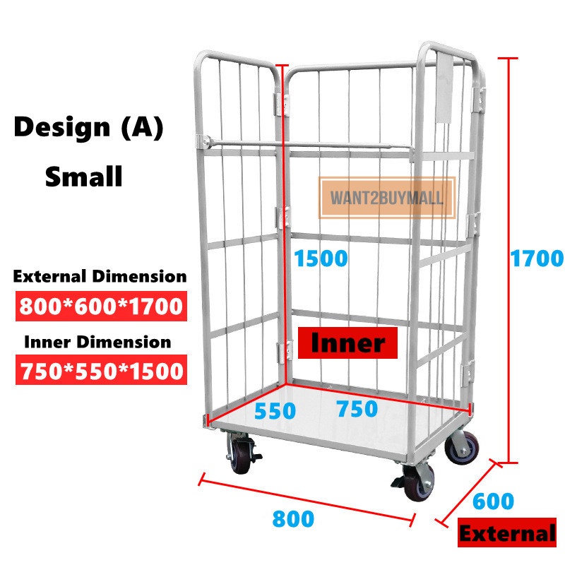 500kg Work Tainer Logistics Courier Trolley Roller Loader Warehouse ...