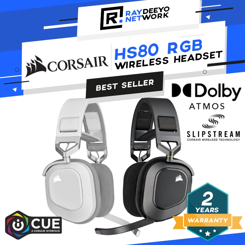 CORSAIR HS80 MAX / HS80 RGB Wireless / Wired Premium Gaming Headset [7. ...
