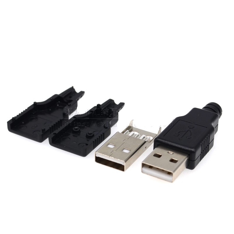 USB Socket Type A Male Three-Piece Set USB/DIY Plug | Shopee Malaysia