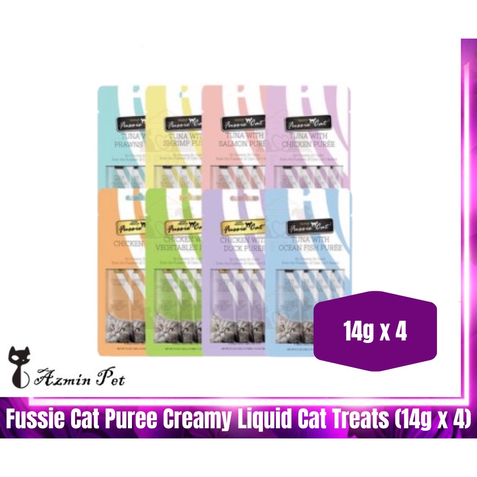 Fussie Cat Puree Creamy Liquid Cat Treats Snacks (14Gx4) 56G | Shopee ...