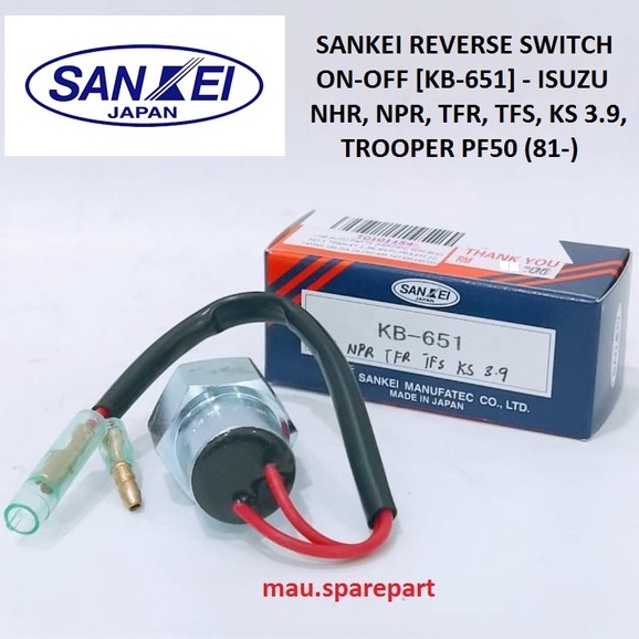 SANKEI REVERSE SWITCH ON-OFF [KB-651] - ISUZU NHR, NPR, TFR, TFS, KS 3. ...