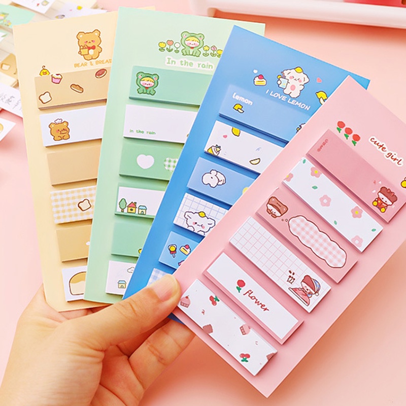120 Sheets Cute Cartoon Sticky Notes Student Portable Label Stickers ...