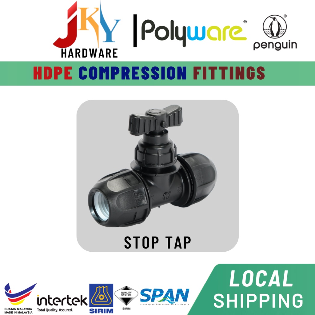 Penguin HDPE Poly Fitting PE Pipe Poly Pipe Connector Poly Stop Tap ...