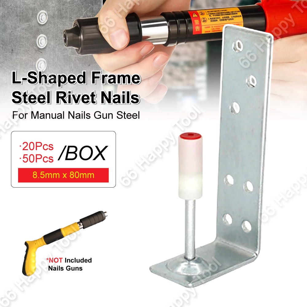 (20pcs / 50pcs) 8.5mm L-Shaped Frame Steel Rivet Nails Fastener Bullet ...