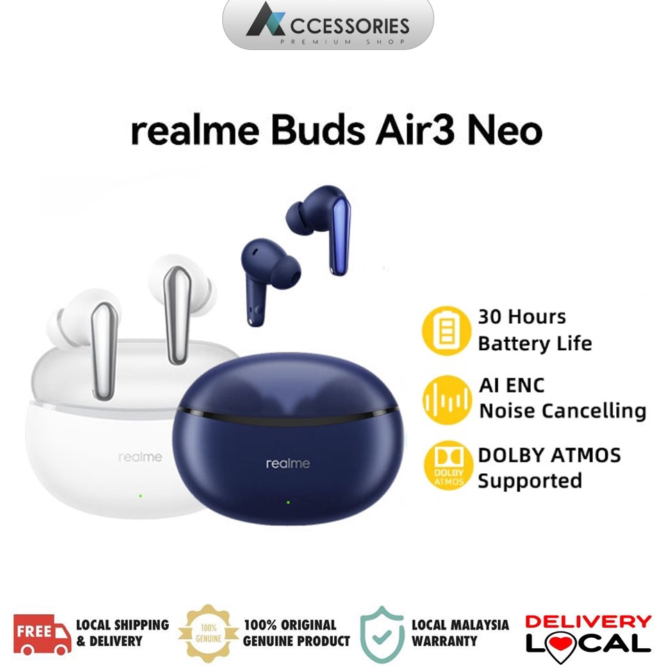Realme Buds Air 3 Neo TWS Wireless Earphones 5.2 Bluetooth In-Ear ...